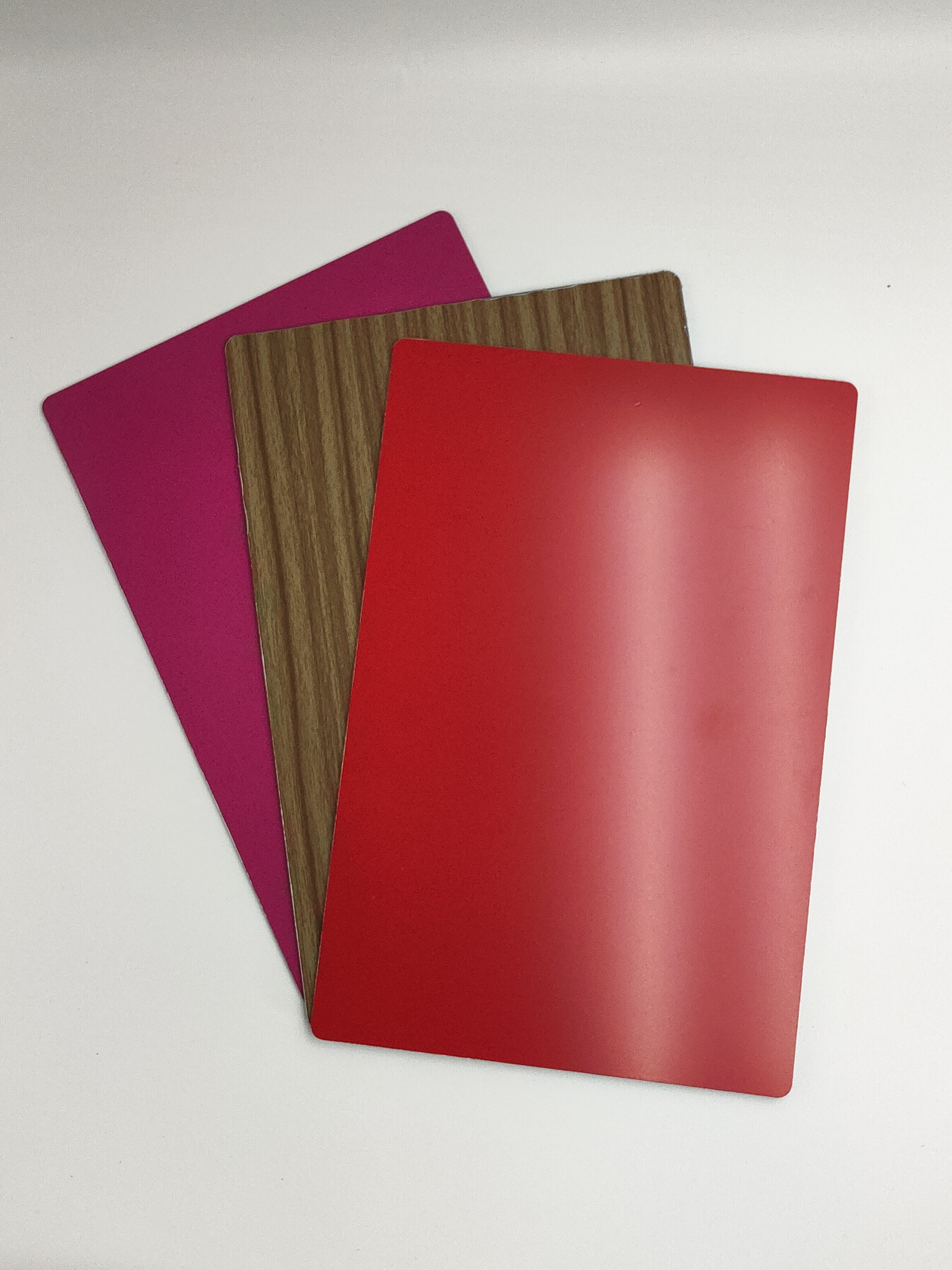 Interior PVDF ACP Sheet Panel 3mm Partition Use Wood Grain Surface